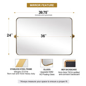 MoonMirror® Horizontally Tilting Pivot Rectangle Mirrors for Bathroom