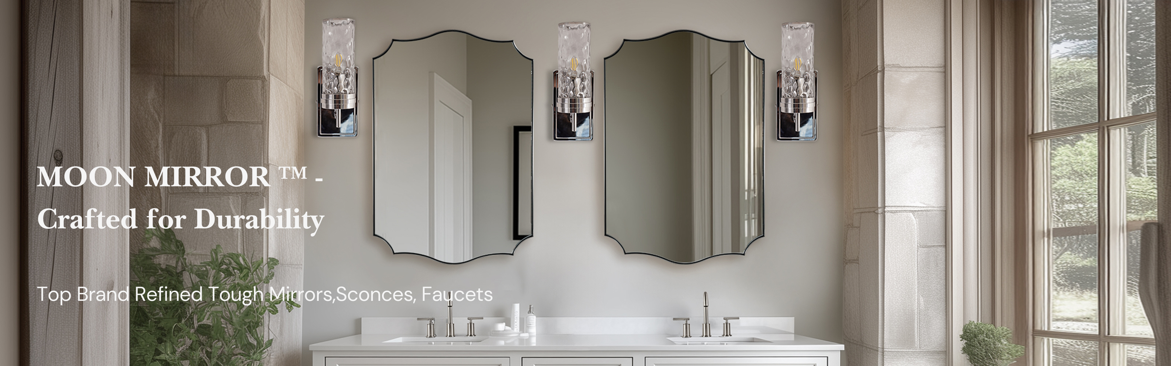 MOON MIRROR™ - Modern Bathroom Vanity Mirror- Stainless Steel Framed