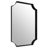 MoonMirror® Scalloped Bathroom Wall Mirror Notched Corner Metal Black ...