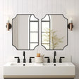 MoonMirror® Scalloped Bathroom Wall Mirror Notched Corner Metal Black ...