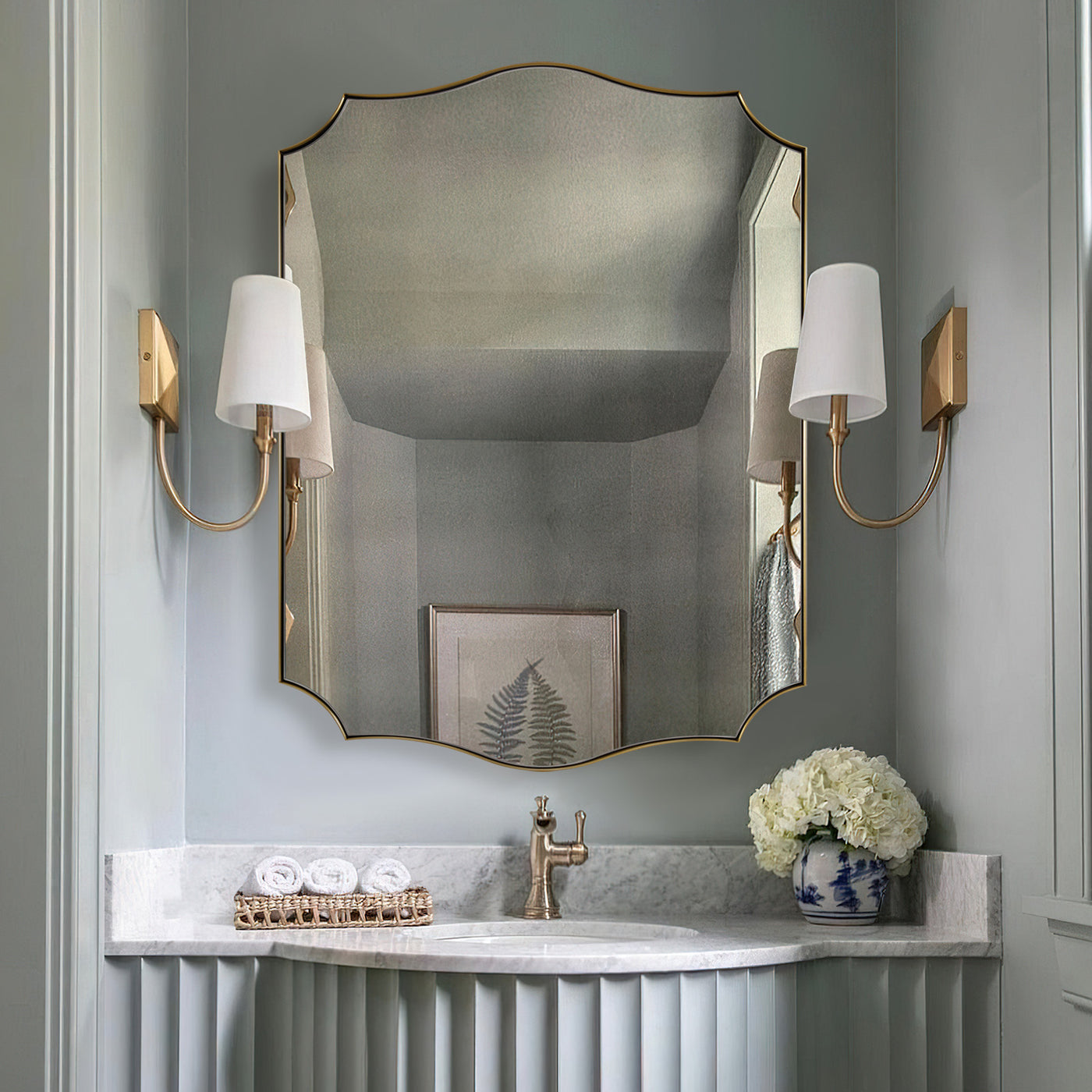 Scalloped Mirrors | Unique Wall Mirror - Moon Mirror