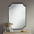 MoonMirror® Scalloped Bathroom Wall Mirror Notched Corner Metal Black ...