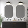 MoonMirror® Scalloped Bathroom Wall Mirror Notched Corner Metal Black ...