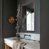 MoonMirror® Antique Forged Iron Rectangle Wall Mirrors with Hand Hammer ...