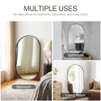 Full Length Pill Shaped Mirrors Wall Mounted, Full Body Long Leaning M