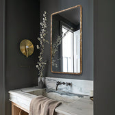 MoonMirror® Antique Forged Iron Rectangle Wall Mirrors with Hand Hammer ...