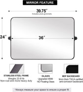 MoonMirror® Horizontally Tilting Pivot Rectangle Mirrors for Bathroom