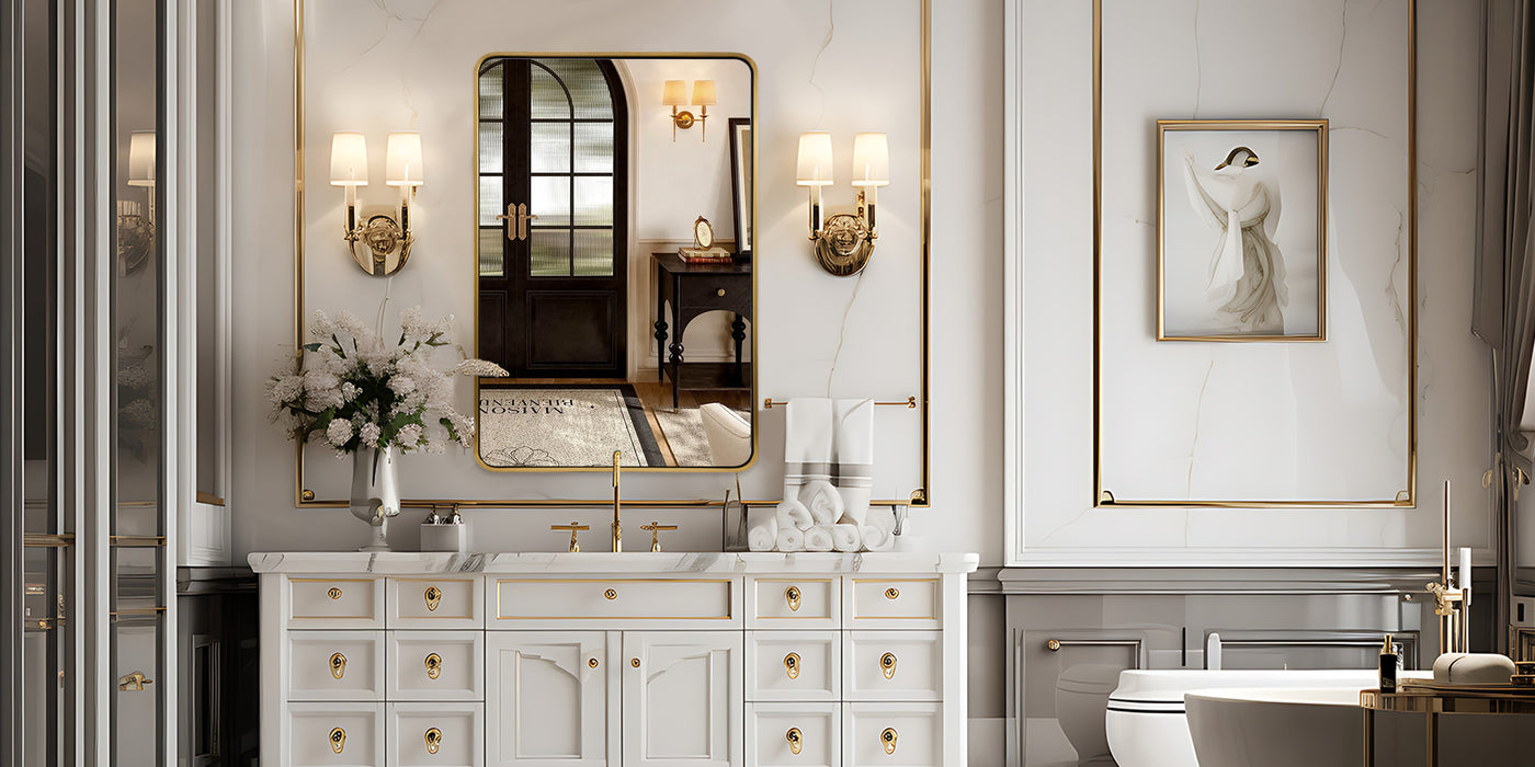 MOON MIRROR™ - Modern Bathroom Vanity Mirror- Stainless Steel Framed