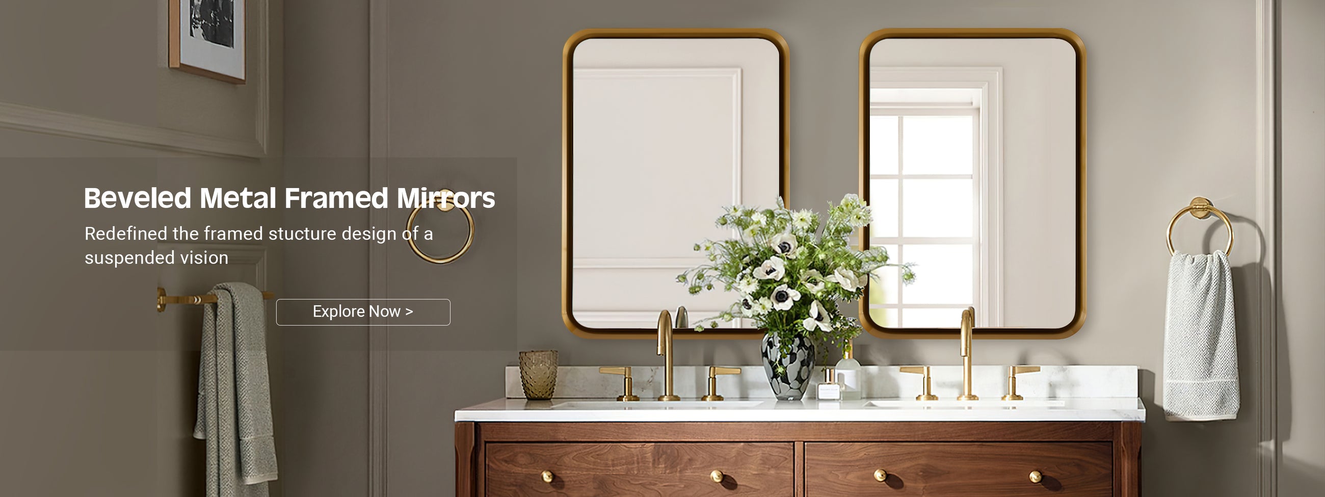 MOON MIRROR™ - Modern Bathroom Vanity Mirror- Stainless Steel Framed