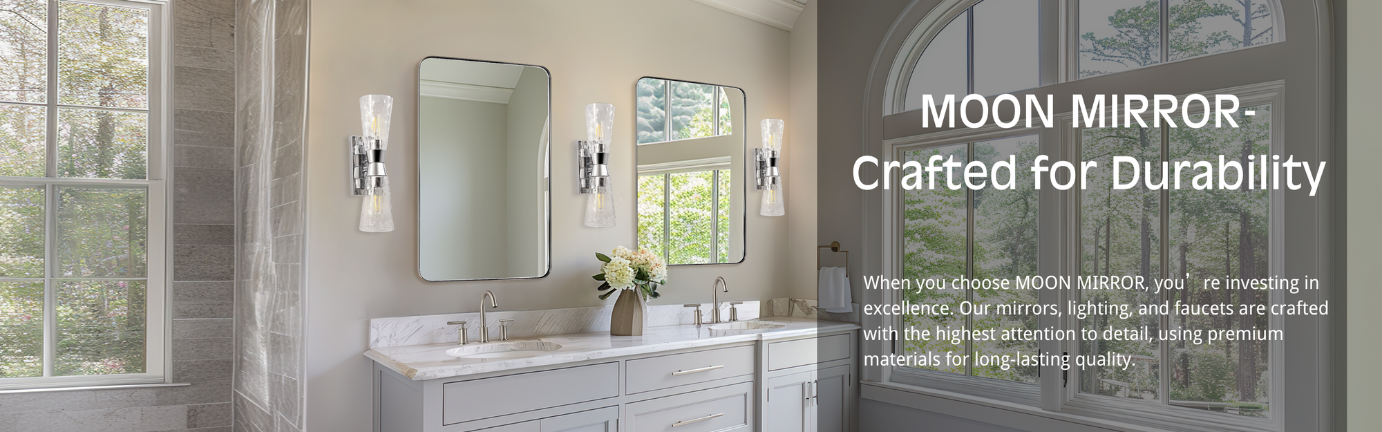 MOON MIRROR™ - Modern Bathroom Vanity Mirror- Stainless Steel Framed