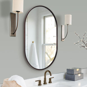 Modern Pill Shape Bathroom Mirror for Vanity Oblong Wall Mirror ...