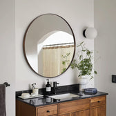 MOONMIRROR® Modern Round Mirror Bathroom Vanity Mirror Matte Black ...